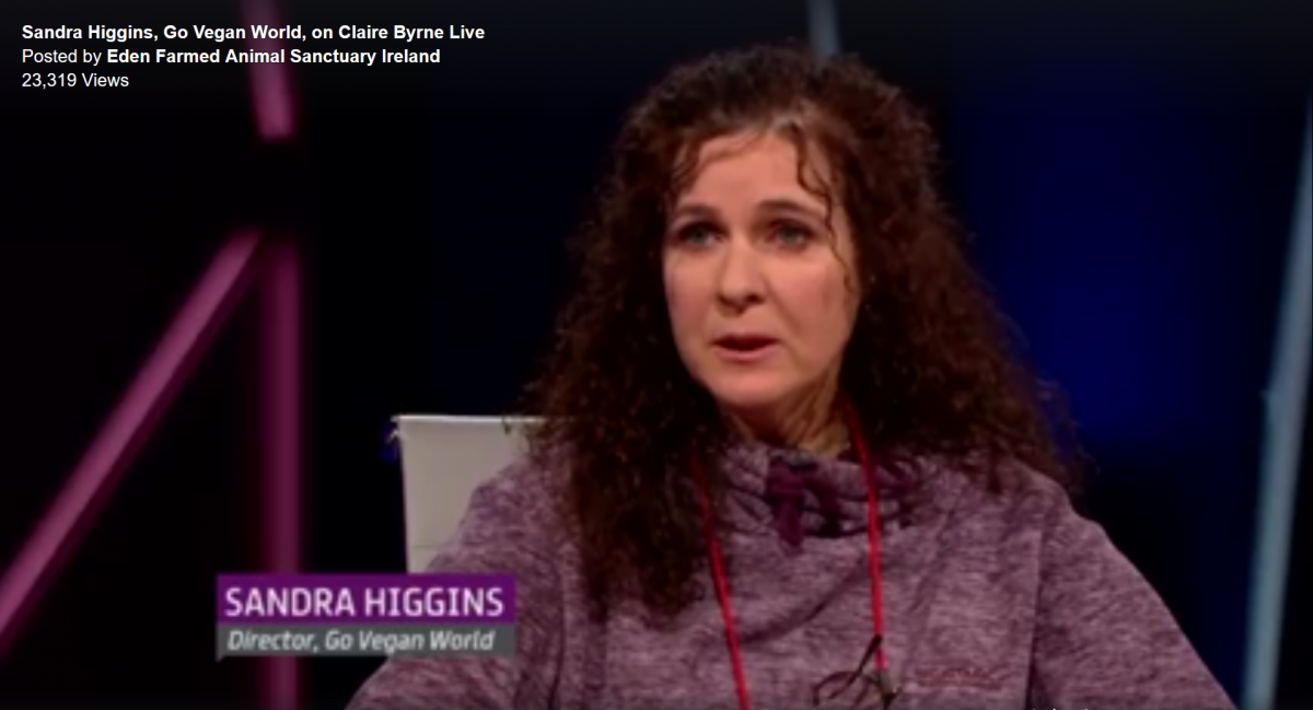 RTE Claire Byrne Live interviews Sandra Higgins - Go Vegan World